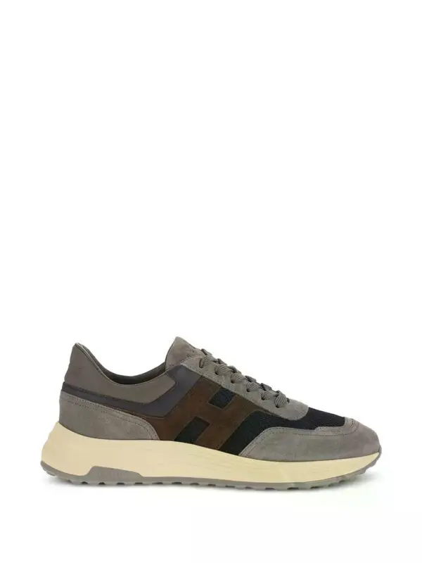Hogan Hyperlight Suede And Leather Sneakers - Grey