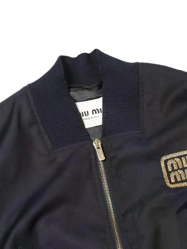 Miu Miu 2020s Logo-embroidered Bomber Jacket