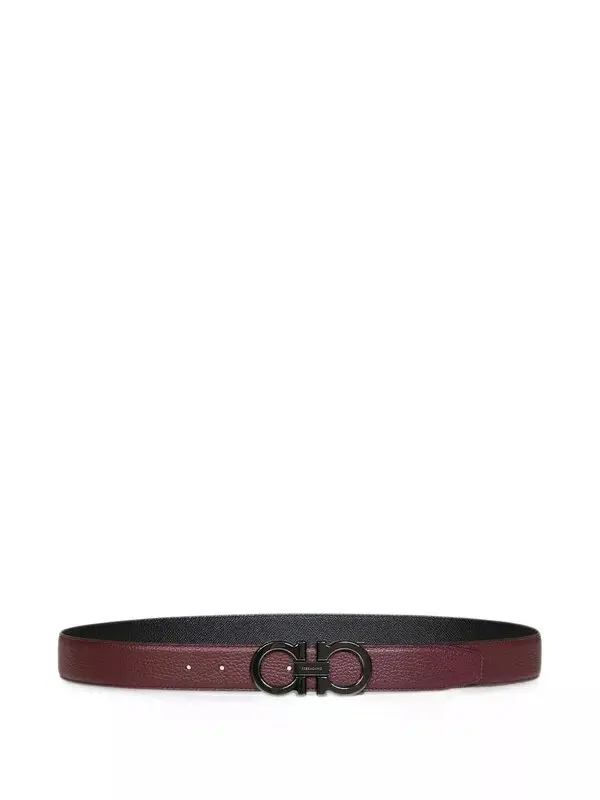 FERRAGAMO Gancini Reversible Leather Belt - Red