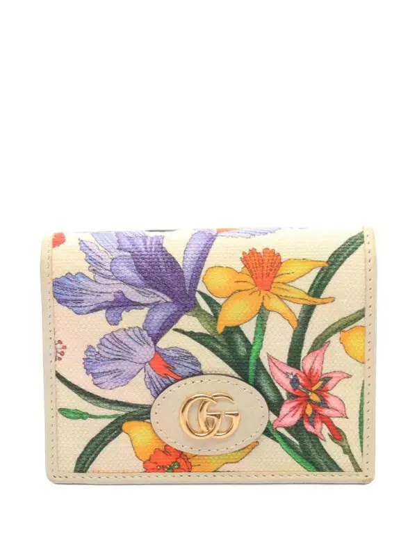 Gucci 2000s Gg Marmont Flora Wallet - Neutrals