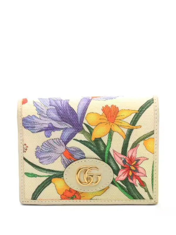 Gucci 2000s Gg Marmont Flora Wallet - Neutrals
