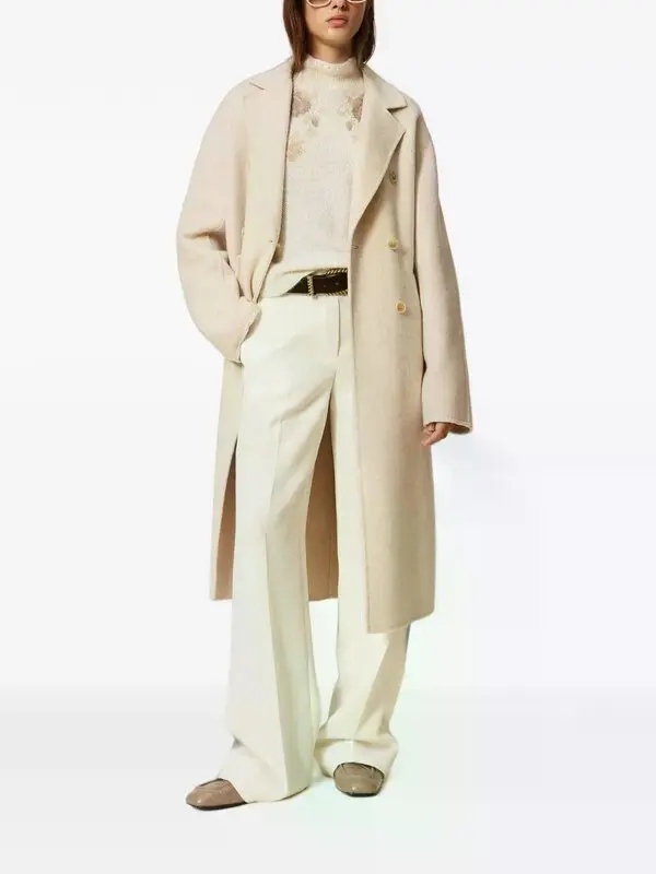 TWINSET Belted Double-breasted Coat - Neutrals