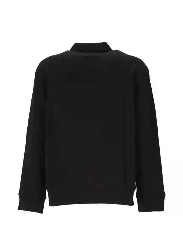 C.P. COMPANY Logo-embroidered Quarter-zip Polo Shirt - Black