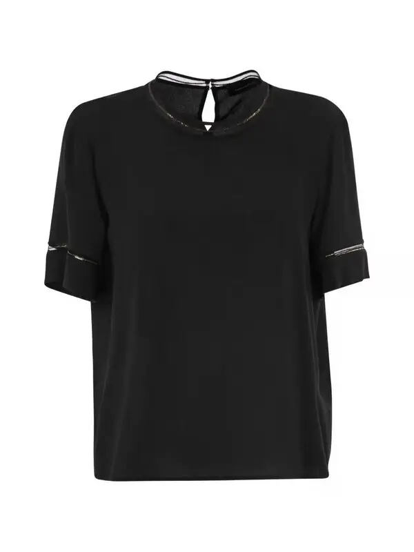 Fabiana Filippi Embroidered-trim Blouse - Black