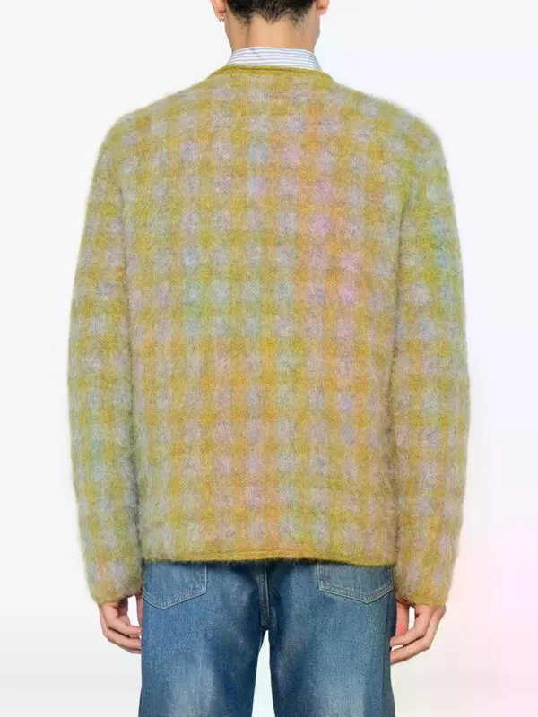 AMARANTO Check Brushed-knit Sweater