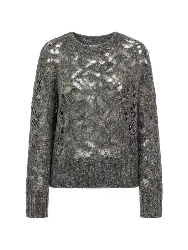 Max Mara Open-knit Sweater - Grey
