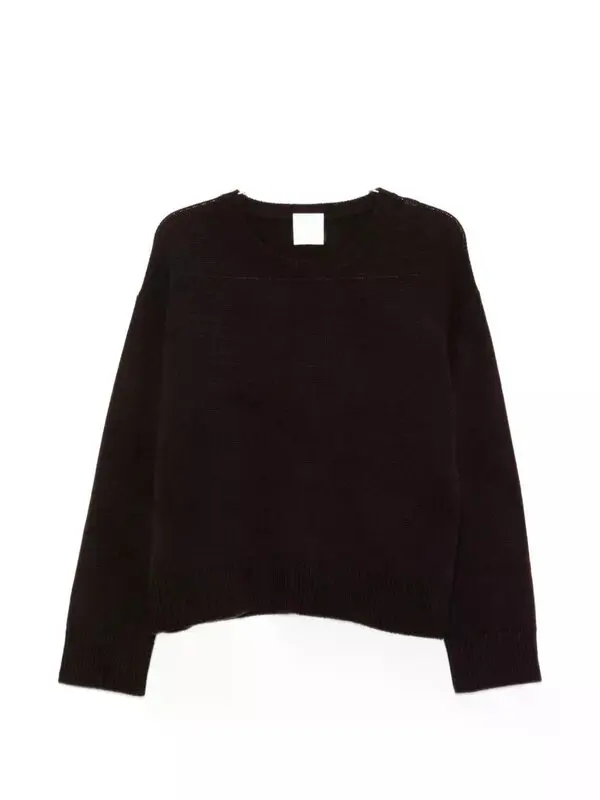 ALLUDE Ribbed-trim Crew-neck Sweater