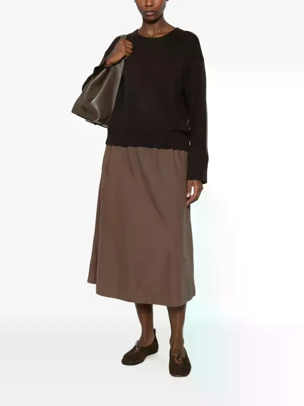 ALLUDE Ribbed-trim Crew-neck Sweater
