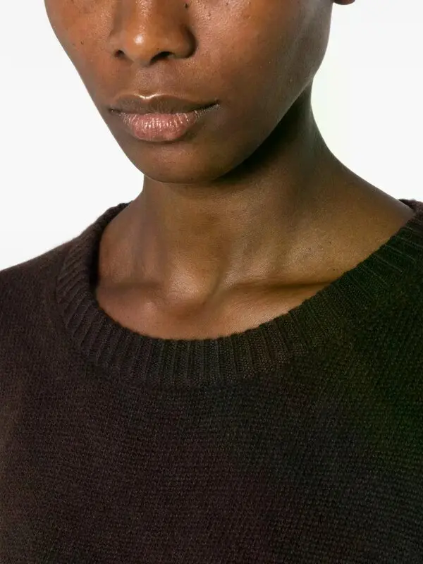 ALLUDE Ribbed-trim Crew-neck Sweater