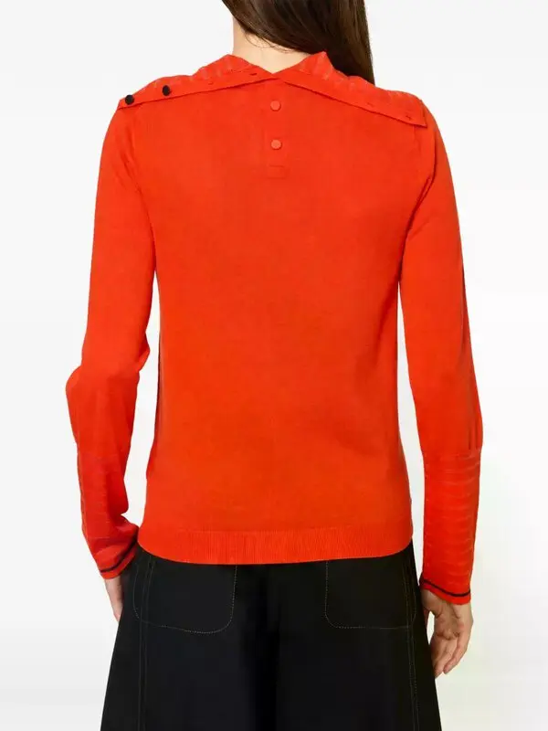 Paul Smith Button-detail Striped-trim Sweater - Orange