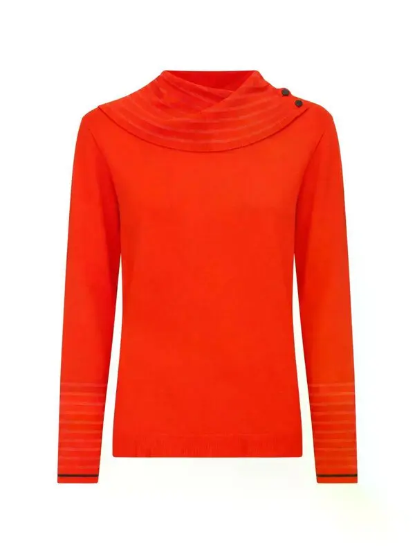 Paul Smith Sweater With Striped Trim And Button Detail