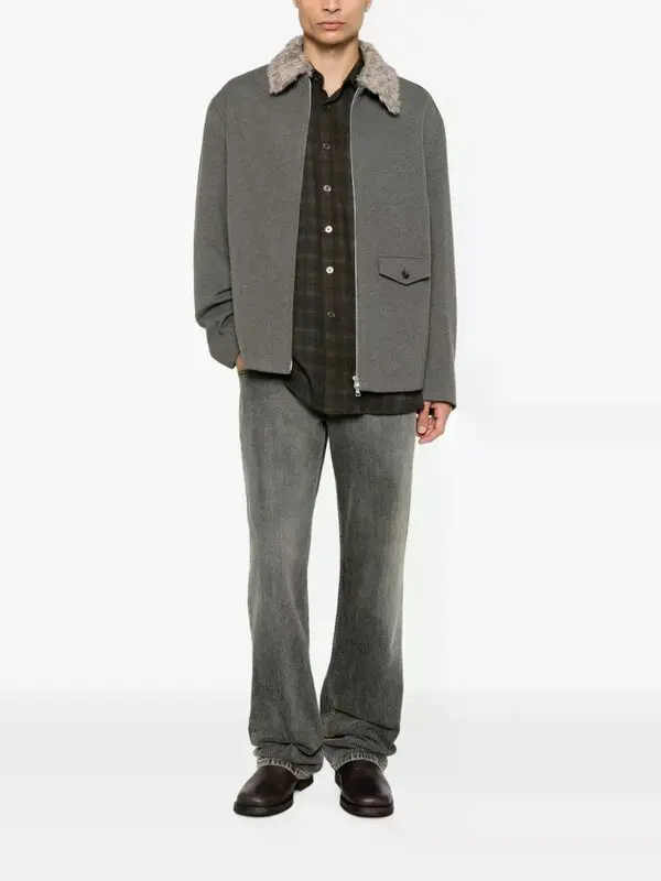 Our Legacy Faux-fur Collar Zip-up Jacket