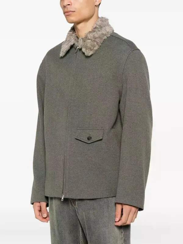 Our Legacy Faux-fur Collar Zip-up Jacket