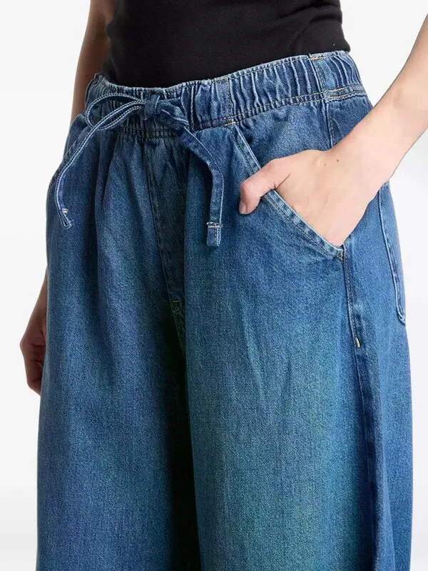 Gap Drawstring Barrel-leg Jeans In Faded Wash