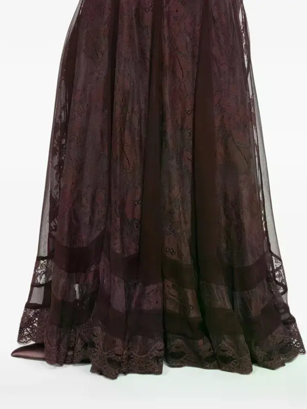 Zimmermann Lace-panelled Flared Skirt