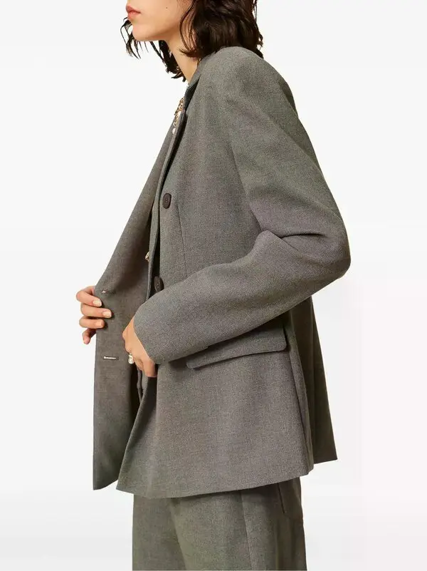 TWINSET Double-breasted Flannel Jacket