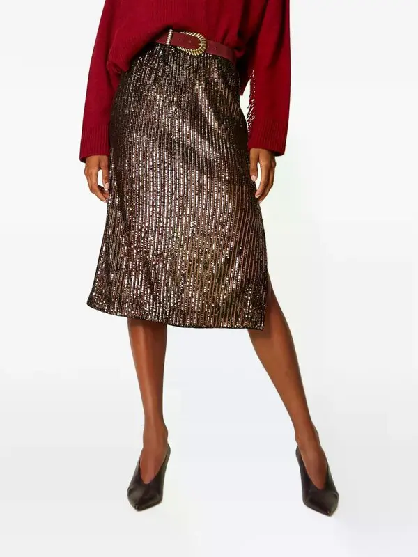 TWINSET Embellished Sequin Midi Skirt