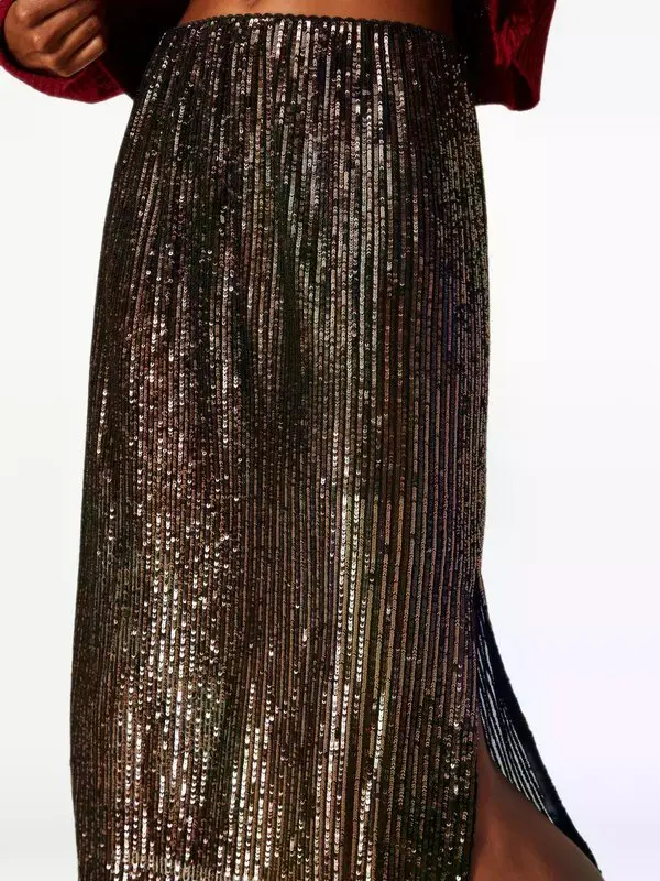 TWINSET Embellished Sequin Midi Skirt