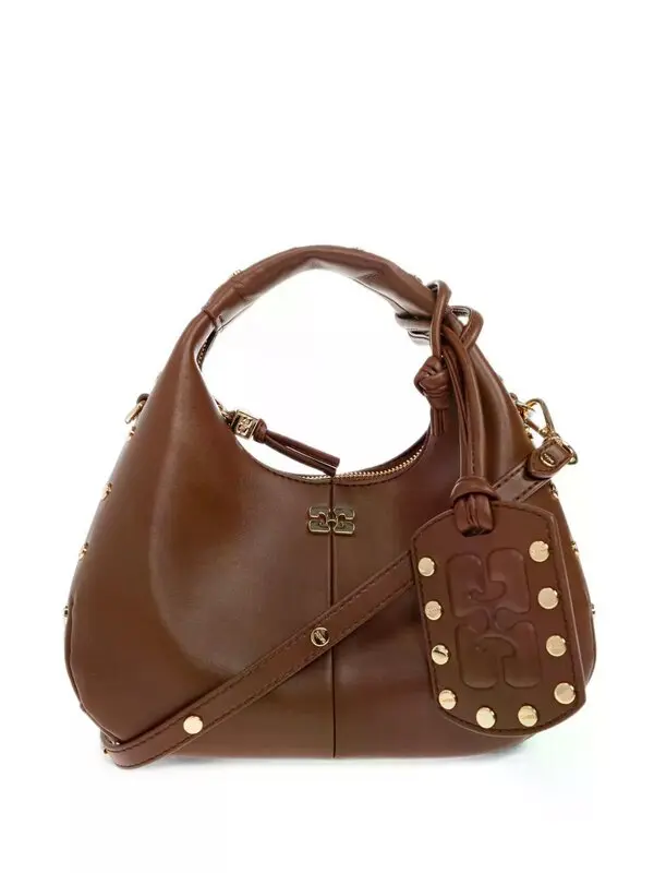 GANNI Stud-embellished Tote Bag - Brown