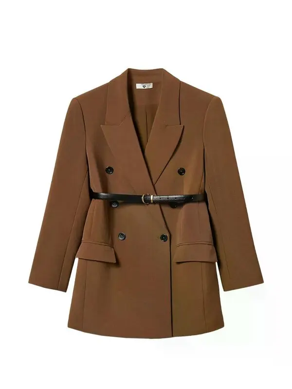 TWINSET Double-breasted Cady Blazer With Detachable Belt