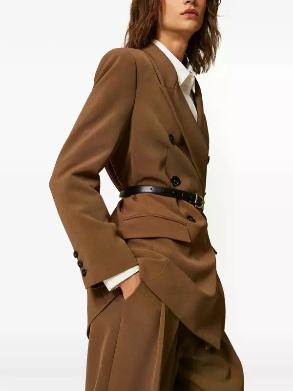 TWINSET Double-breasted Cady Blazer With Detachable Belt