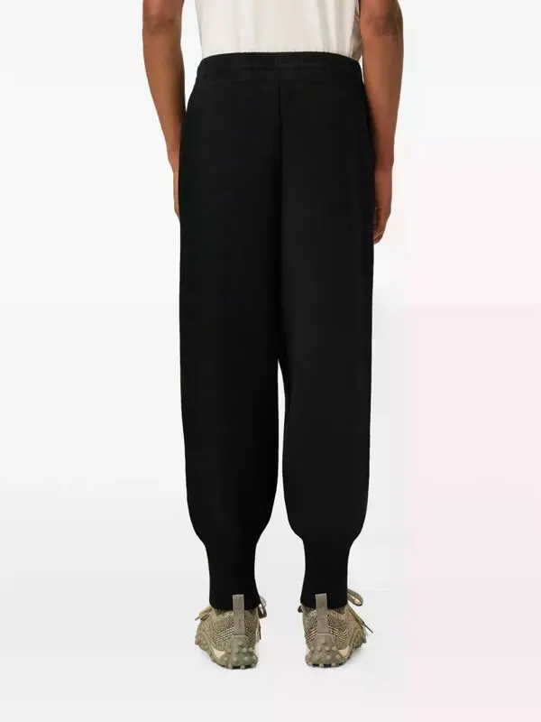 AMI Paris Wool Track Pants With De Coeur Patch