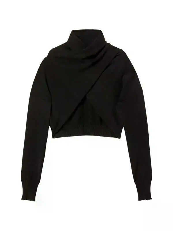 TWINSET Dual-use Knit Shrug With Crossover Neckline - Black