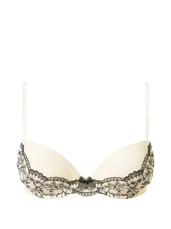 TWINSET Embroidered Tulle Push-up Bra - White