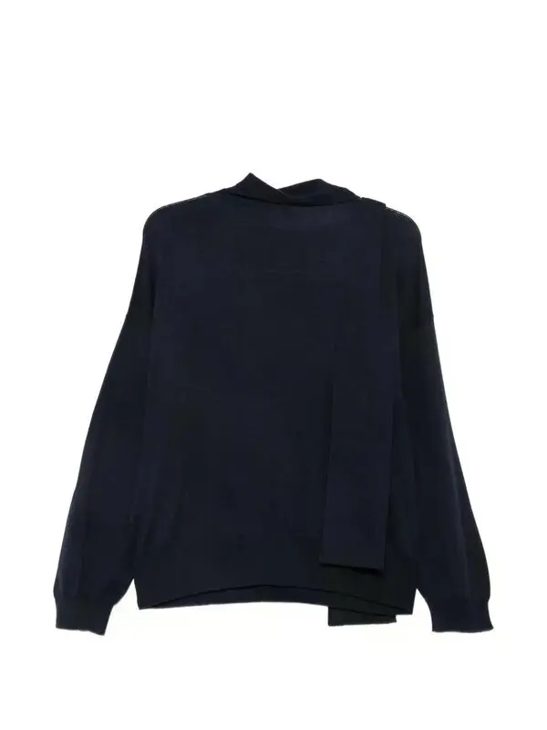 Liu Jo Tie-neck Rhinestone-logo Sweater