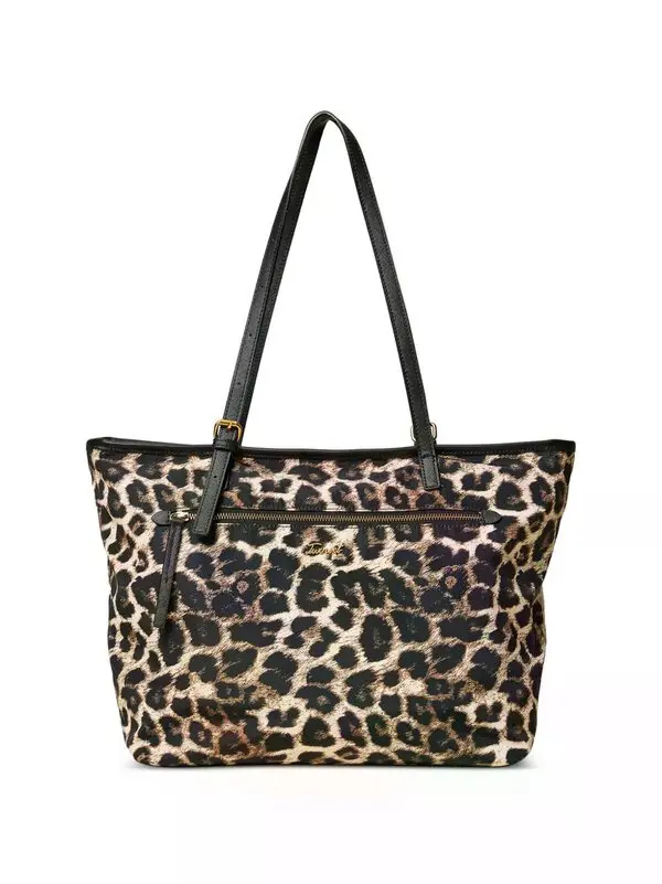 TWINSET Leopard-print Zip-pocket Tote Bag - Neutrals