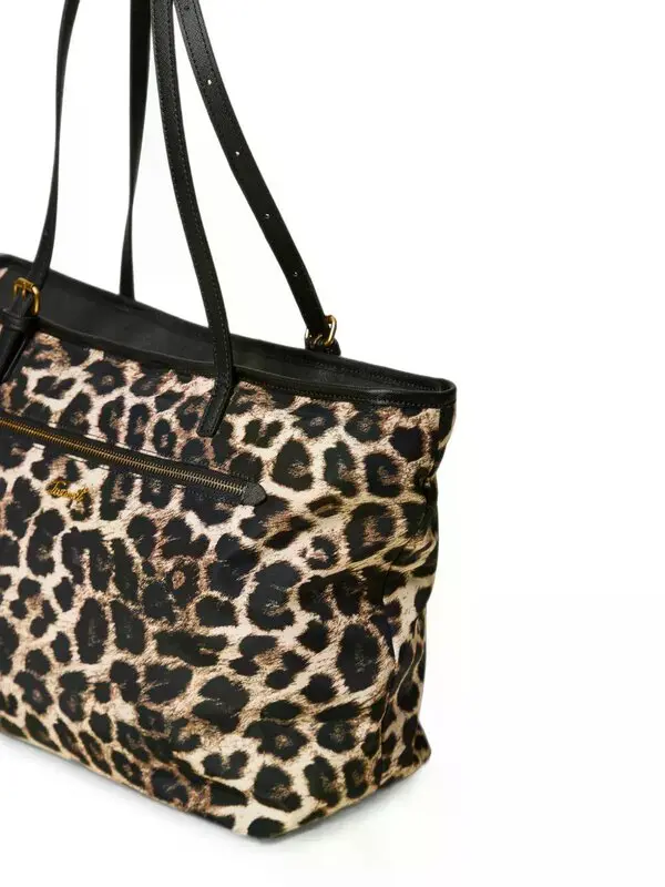 TWINSET Leopard-print Zip-pocket Tote Bag