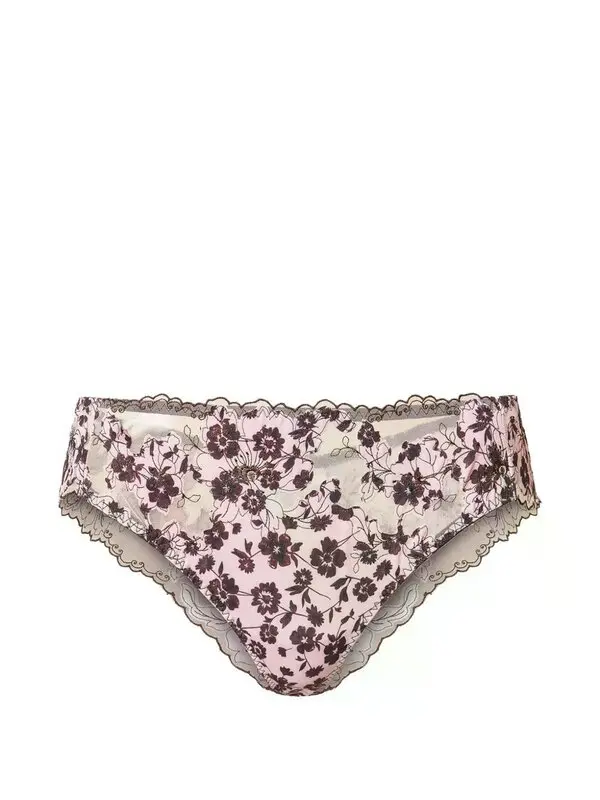 TWINSET Brazilian Briefs With Floral Print - Pink