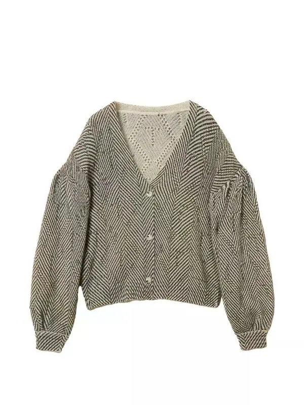 TWINSET Chevron-knit Cardigan - Grey