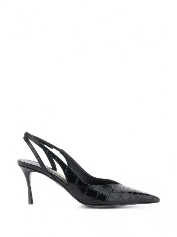 FERRAGAMO Croc-effect Slingback Pumps