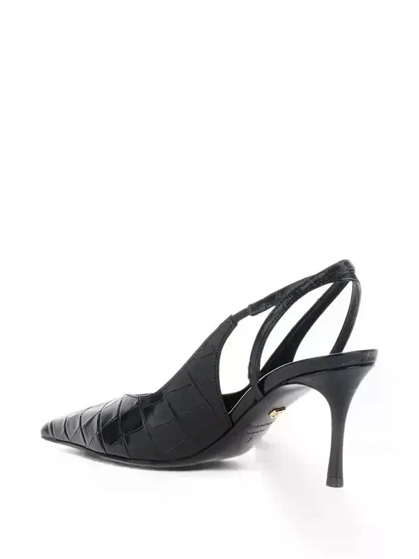 FERRAGAMO Croc-effect Slingback Pumps