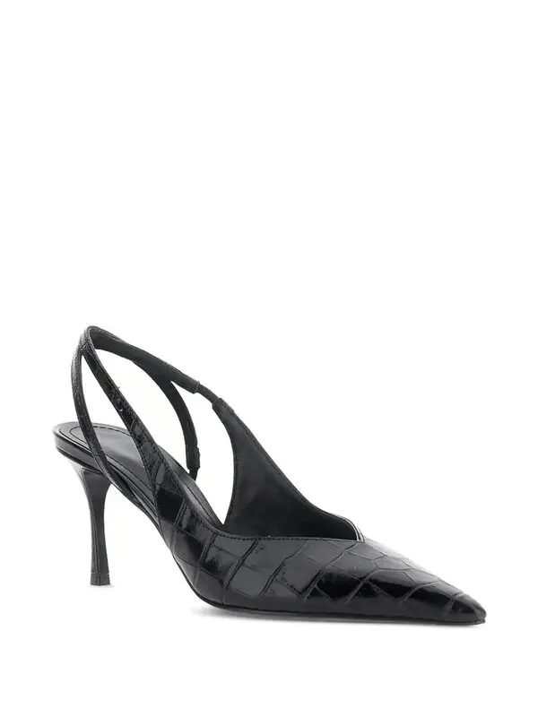 FERRAGAMO Croc-effect Slingback Pumps