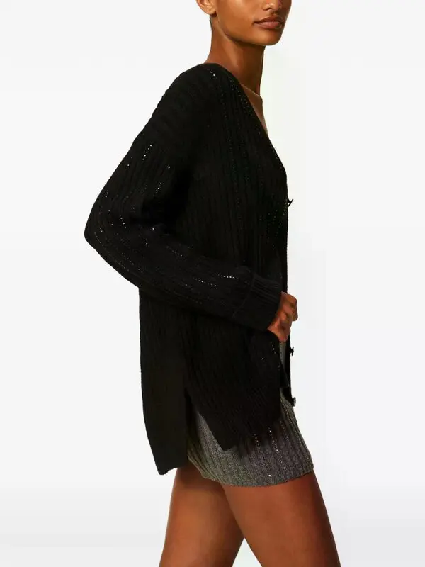 TWINSET Wool Blend Cardigan With Rhinestones