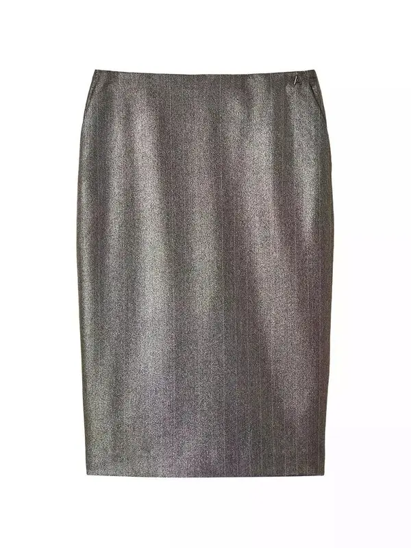 TWINSET Pinstriped Midi Skirt - Grey