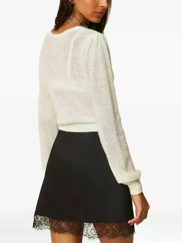 TWINSET Lace-trim Crêpe Mini Skirt