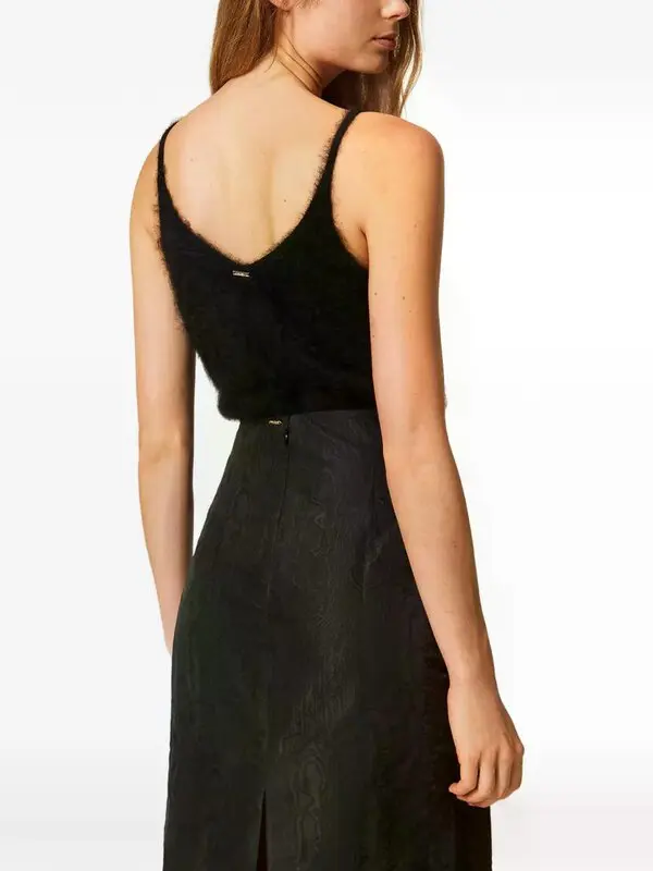 TWINSET Midi Moiré Skirt With Bow Detail