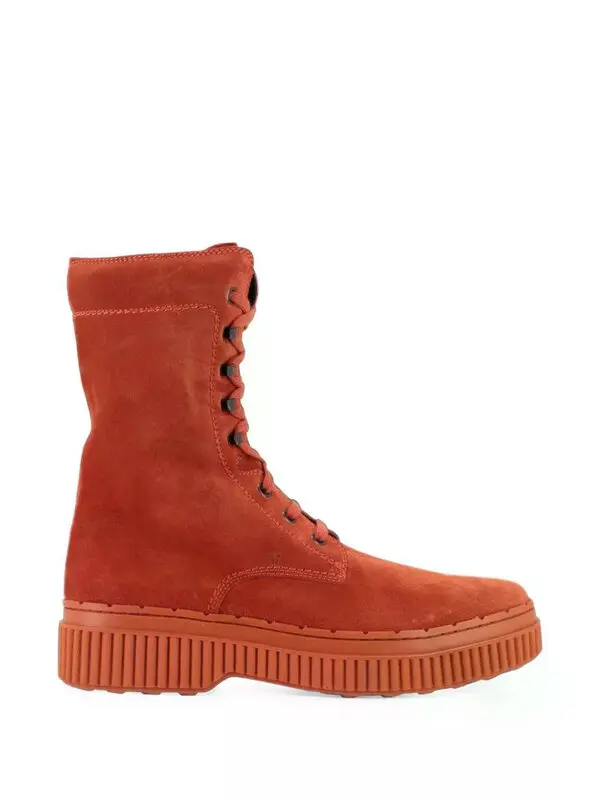 TOD'S Lace-up Suede High Top Sneakers - Orange