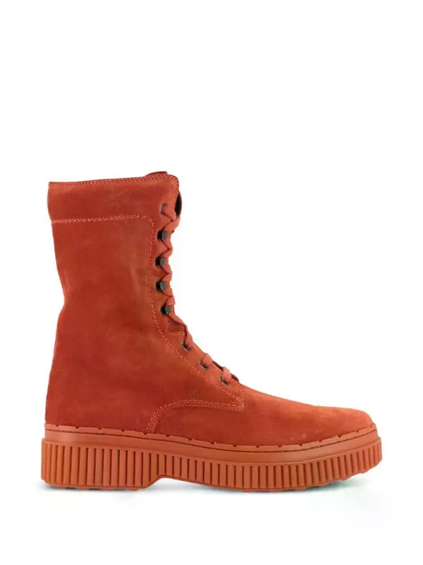 TOD'S Lace-up Suede High Top Sneakers - Orange