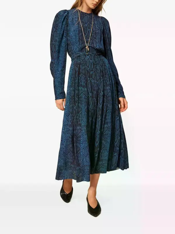 TWINSET Long Python-print Crew-neck Dress
