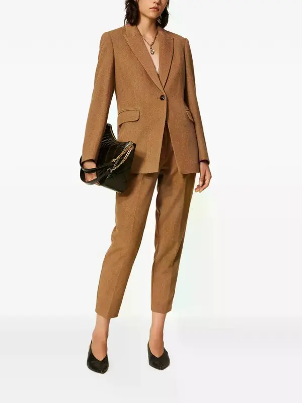 TWINSET Wool Blend Chevron Trousers