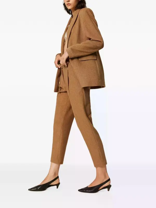 TWINSET Wool Blend Chevron Trousers