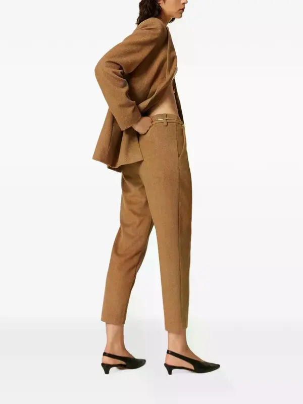 TWINSET Wool Blend Chevron Trousers