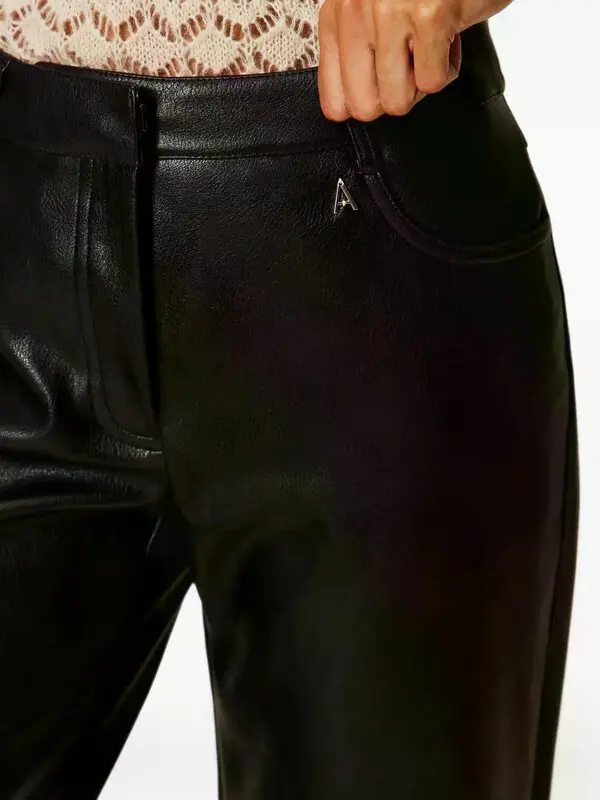 TWINSET Faux Leather Flared Trousers