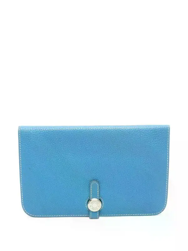 Hermès 2007 Gm Dogon Duo Wallet - Blue