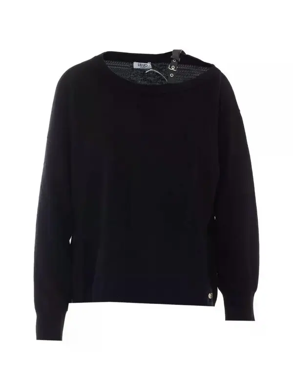 Liu Jo Strap-detail Knitted Sweater - Black