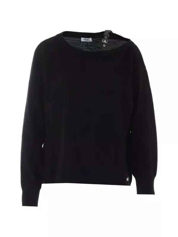 Liu Jo Knitted Sweater With Buckle Strap Detail - Black